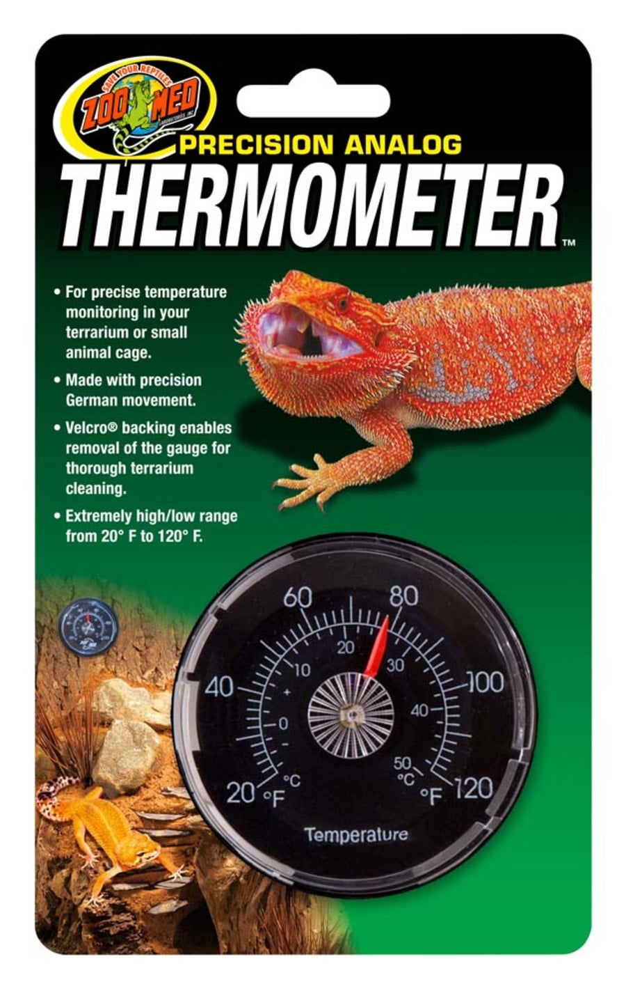 Zoo Med Precision Analog Reptile Thermometer | Pet Central - Pets ...